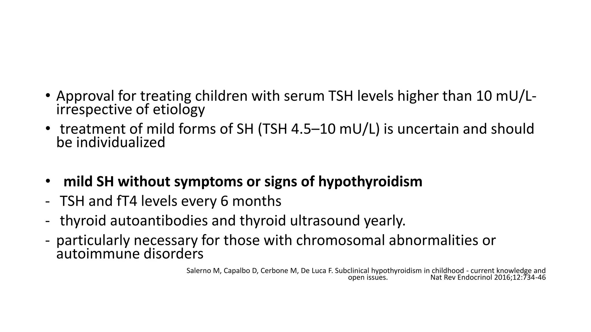 subclincal hypothyrodism in children | PPTX