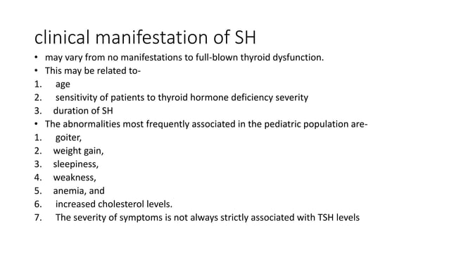 subclincal hypothyrodism in children | PPT