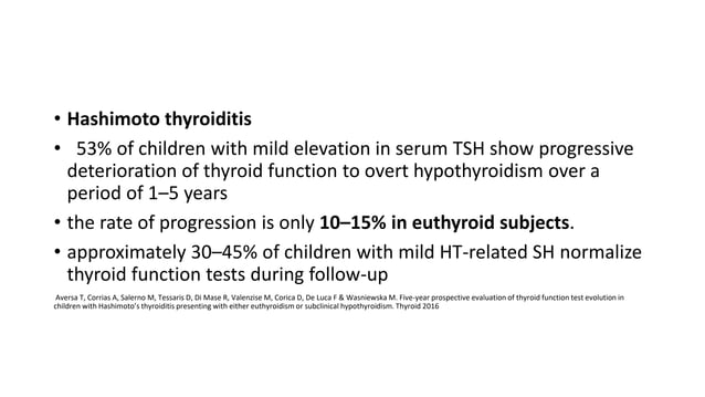 subclincal hypothyrodism in children | PPT