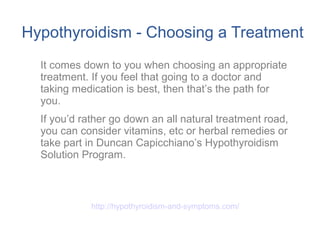 Treatments for Hypothyroidism and Symptoms | PPT