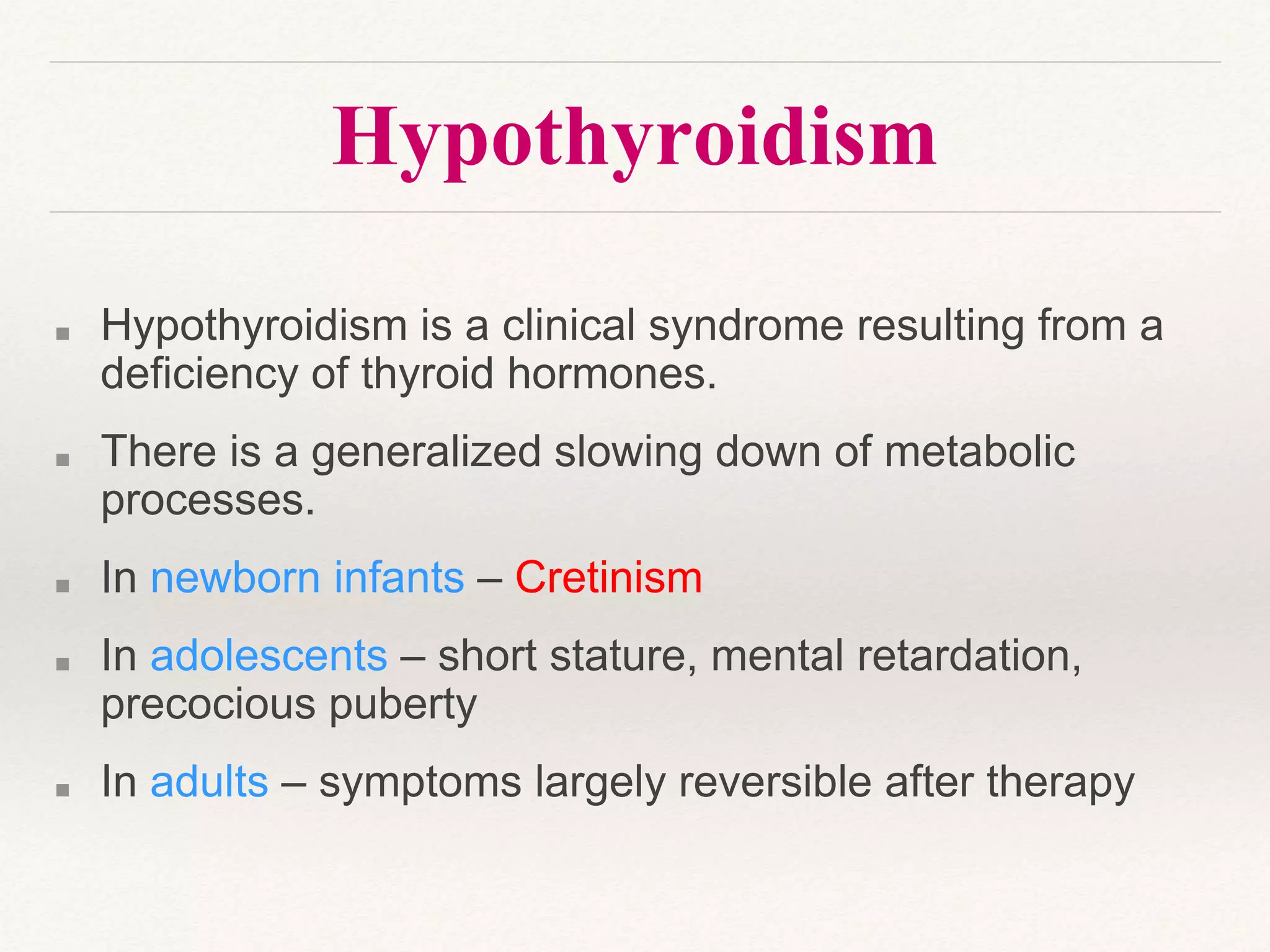 Hypothyroidism | PPTX
