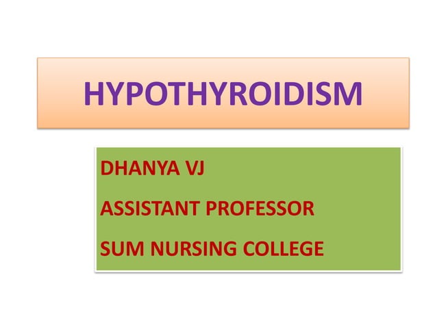 Hypothyroidism in children | PPTX