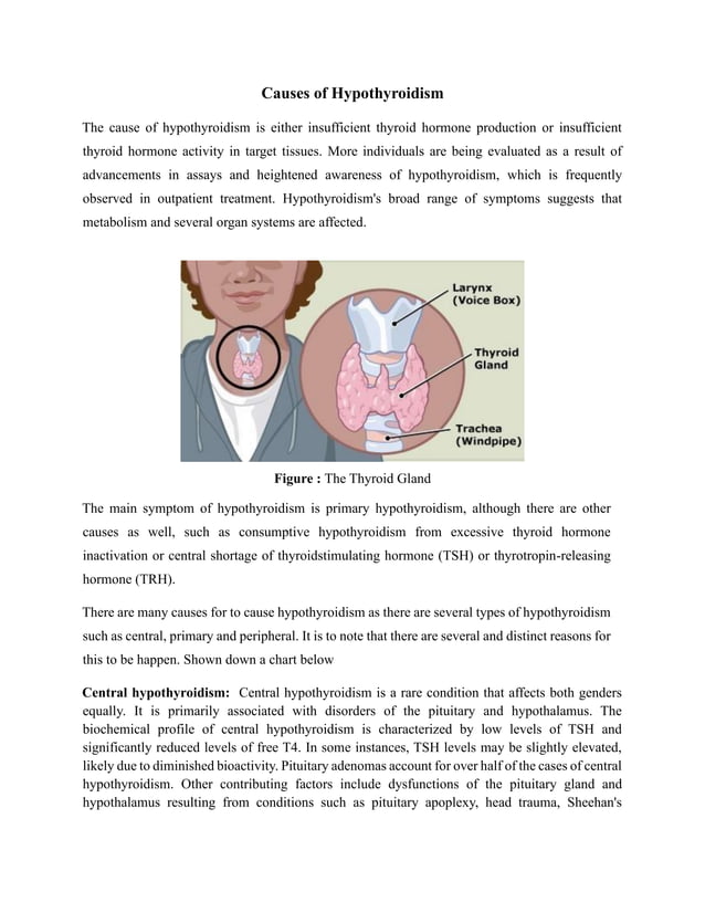Hypothyroidism, Endocrine System, Thyroid gland | PDF