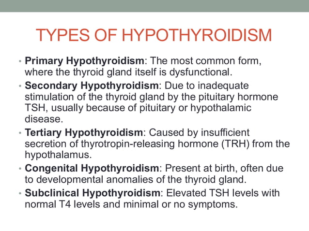 Hypothyroidism / Underactive thyroid gland presentation | PPT
