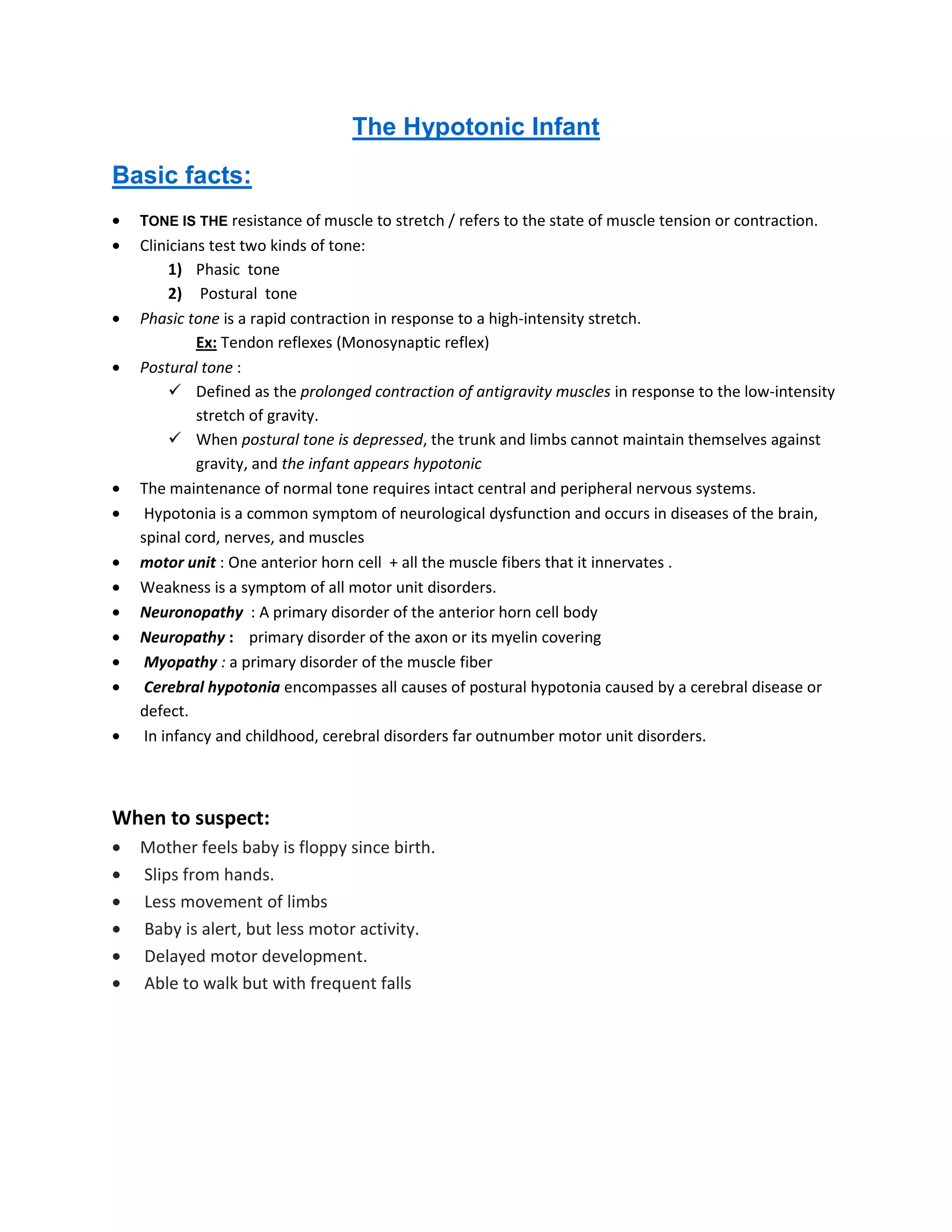 Hypotonic infant | PDF