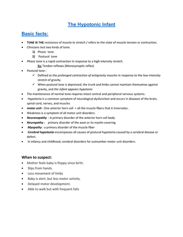 Hypotonic infant | PDF