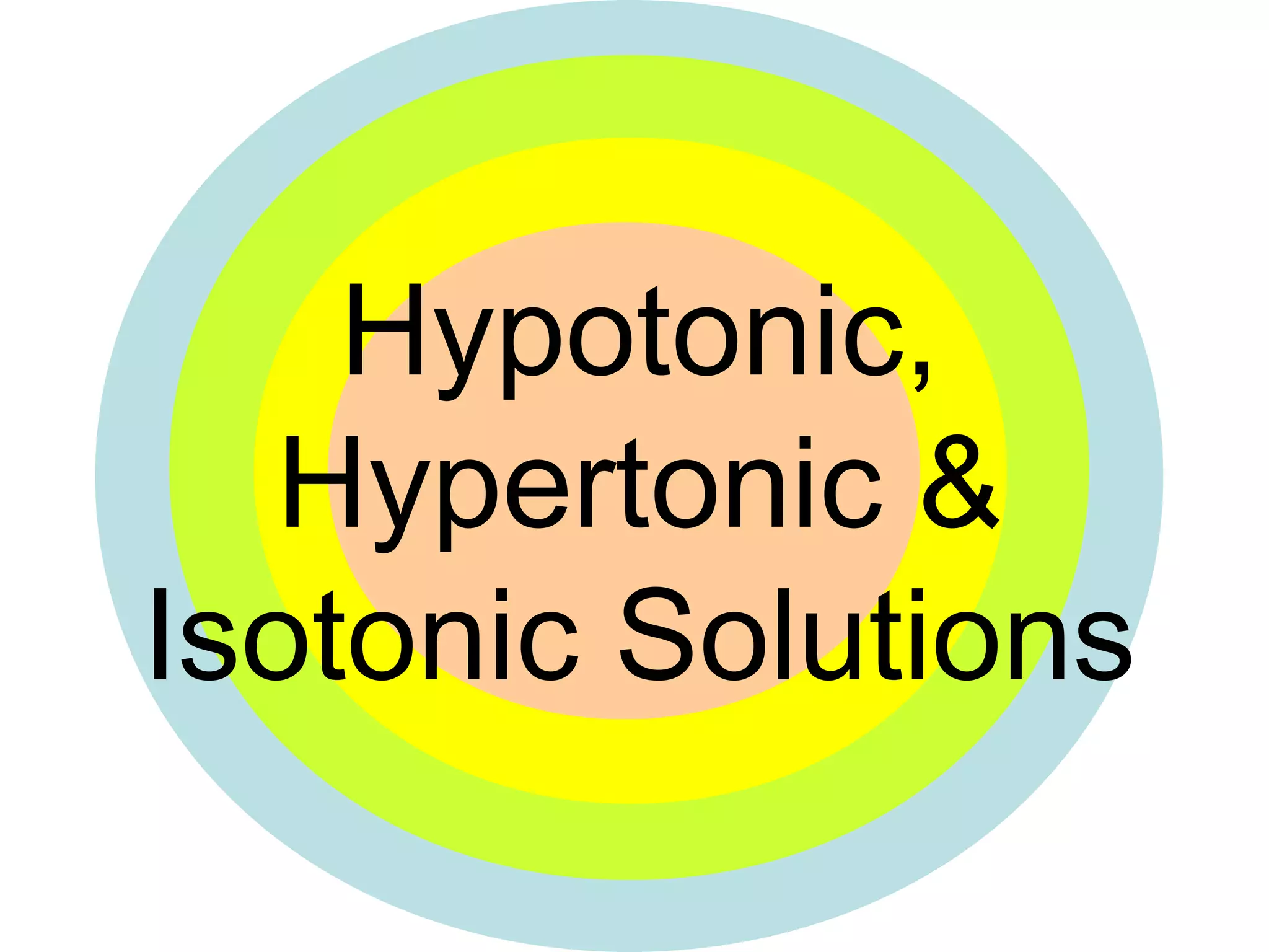 CHAPTER 3 : 2. Hypotonic, Hypertonic and Isotonic Solutions | PPT