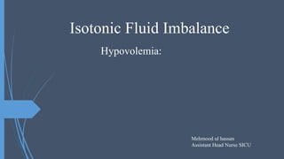 Hypovolemia | PPTX