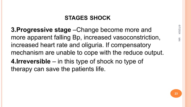 Pathophysiology,definition,stages and complications of shock | PPTX ...