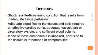 Pathophysiology,definition,stages and complications of shock | PPTX ...