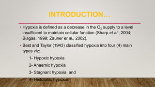 Hypoxia: Its Physiology and Pathophysiology | PPTX