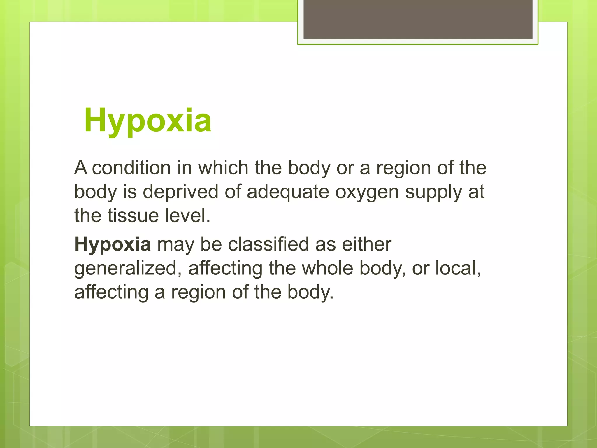 Hypoxia and its types | PPTX