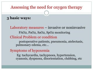 Hypoxia and oxygen therapy | PPTX