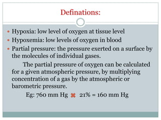 Hypoxia and oxygen therapy | PPTX