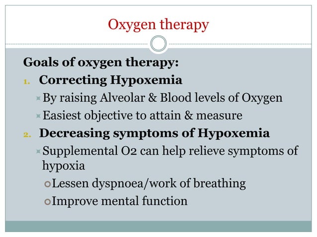 Hypoxia and oxygen therapy | PPT