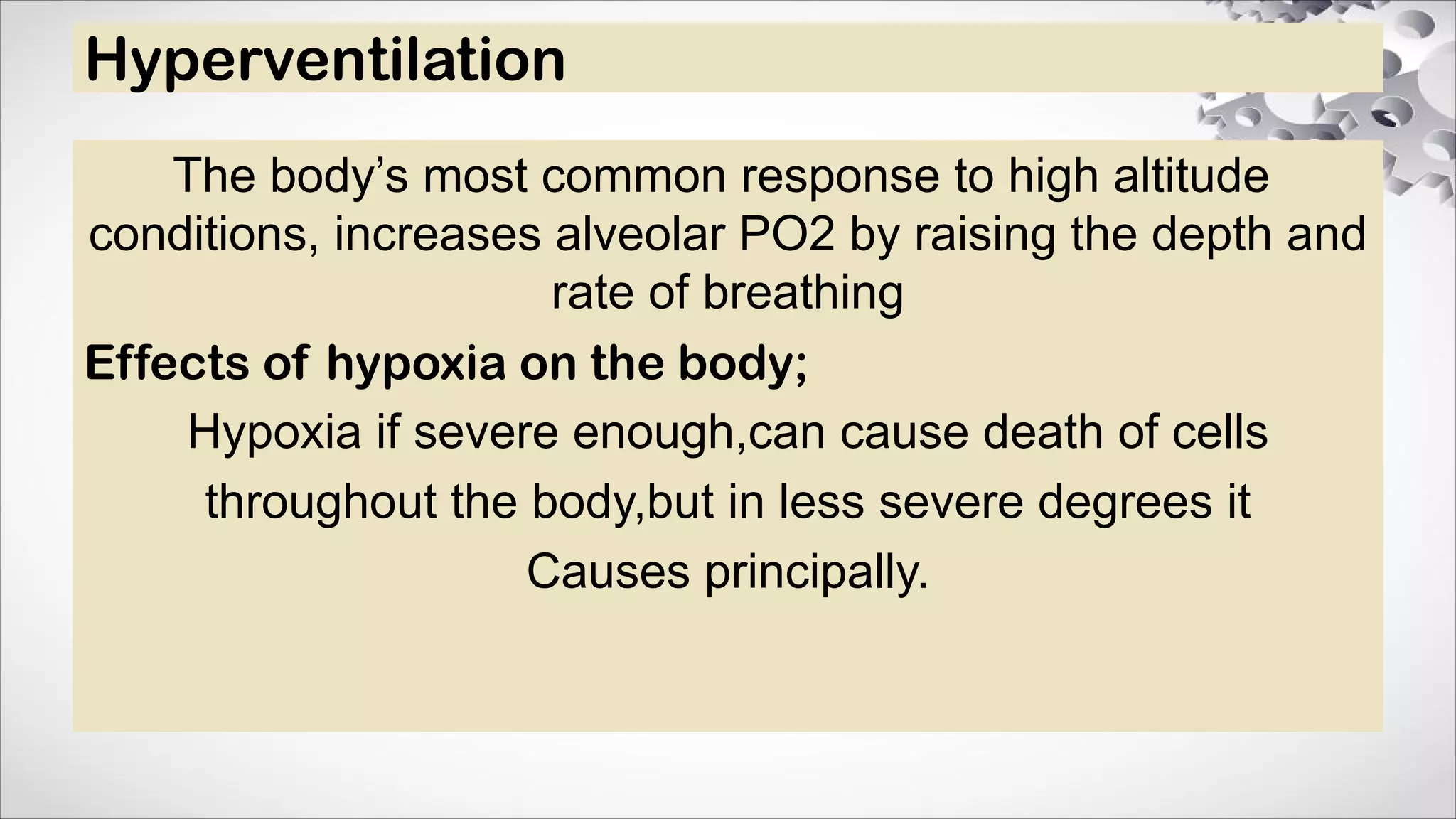 Hypoxia Respiratiory System; causes, classification, symptoms | PDF