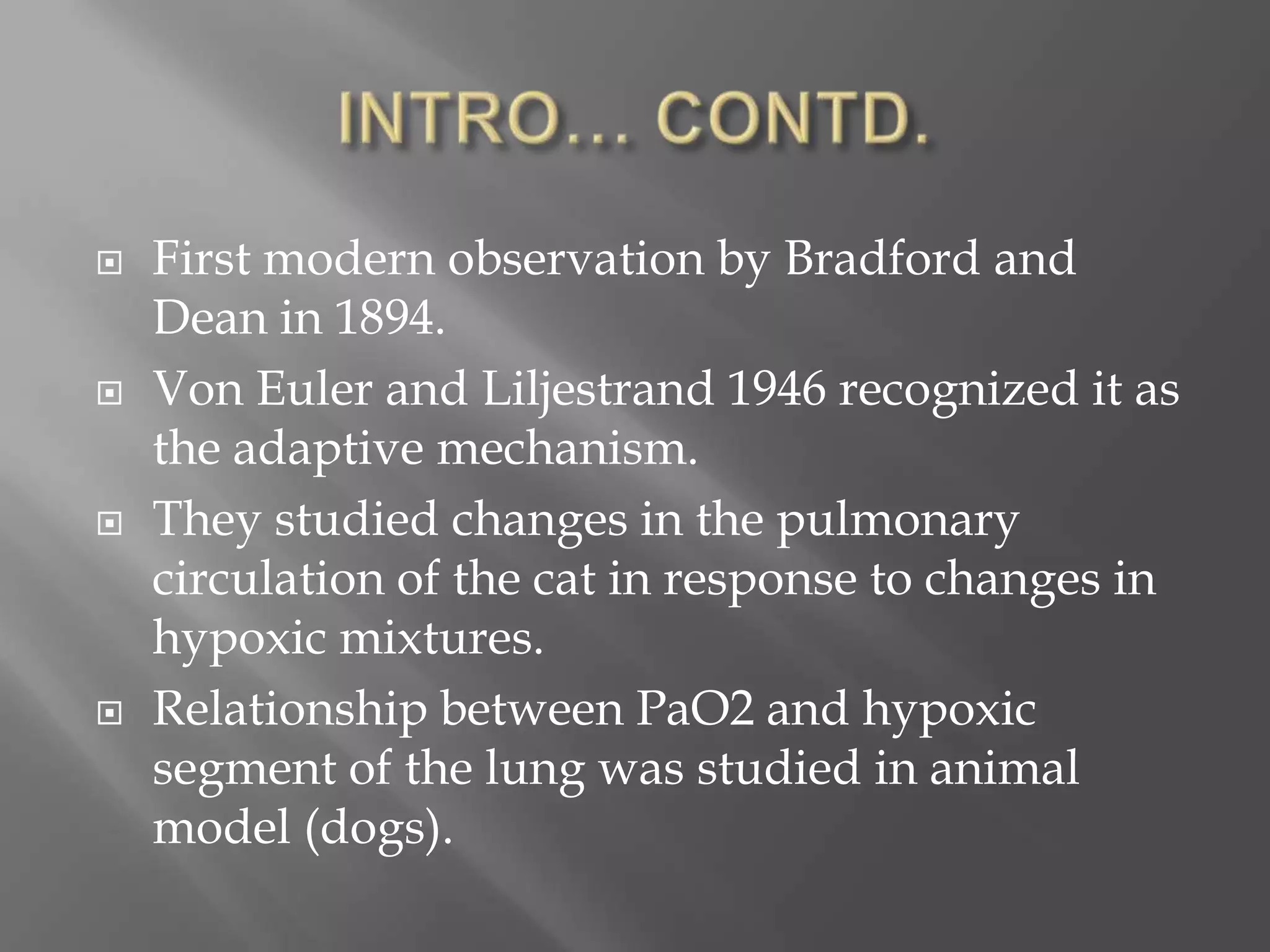 Intro to Hypoxic pulmonary vasoconstriction | PPTX
