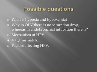 Intro to Hypoxic pulmonary vasoconstriction | PPTX