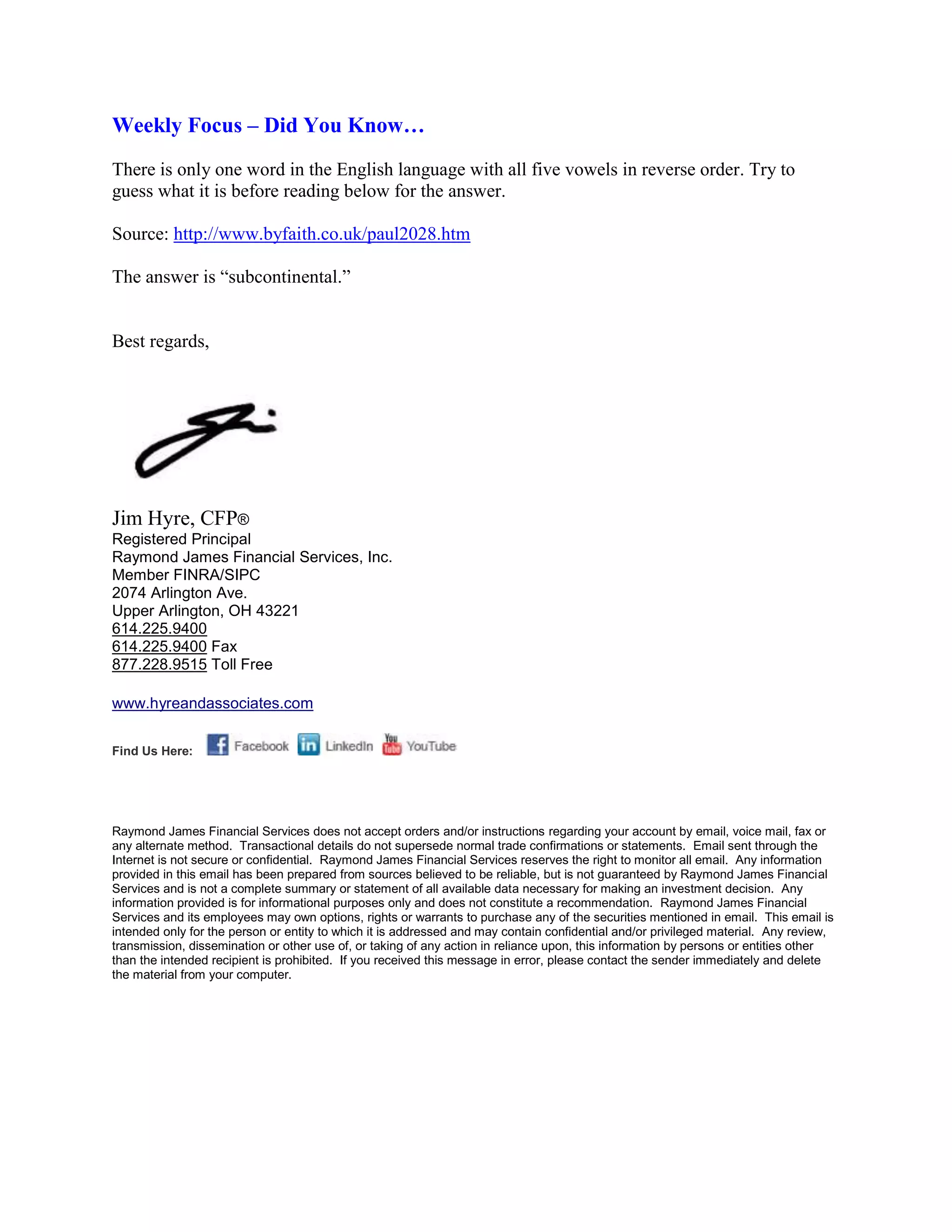 Hyre Weekly Commentary | PDF