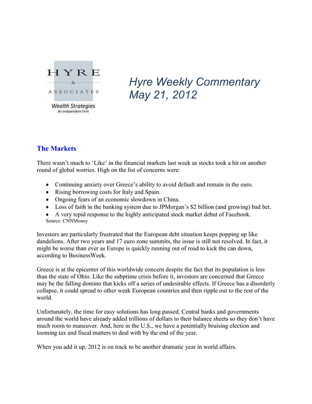Hyre Weekly Commentary | PDF