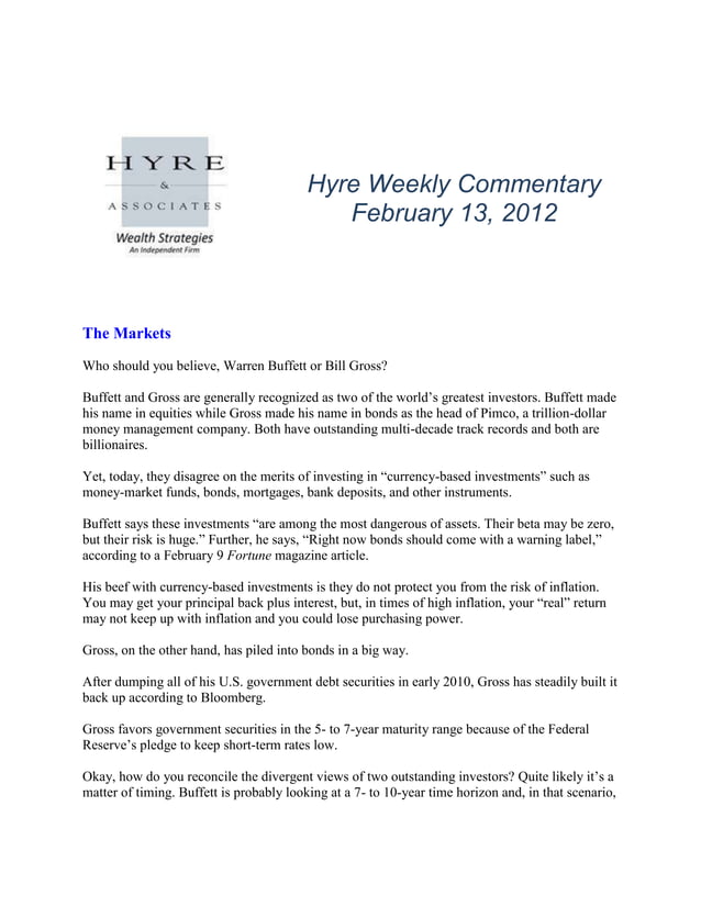 Hyre Weekly Commentary Template | DOCX