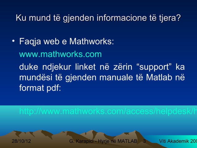 Hyrje ne matlab | PPT