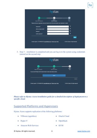 Hystax Acura Live Migration and Disaster Recovery | PDF