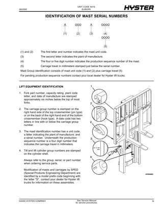 Hyster (a416) j2.50 xm parts catalogue manual | PDF