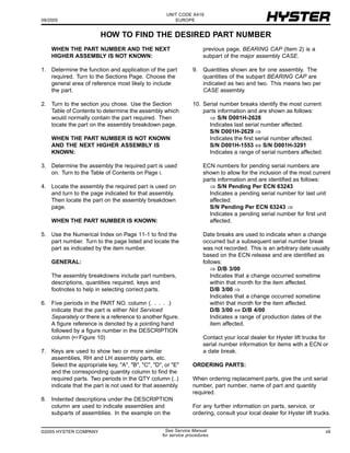 Hyster (a416) j3.00 xm parts catalogue manual | PDF
