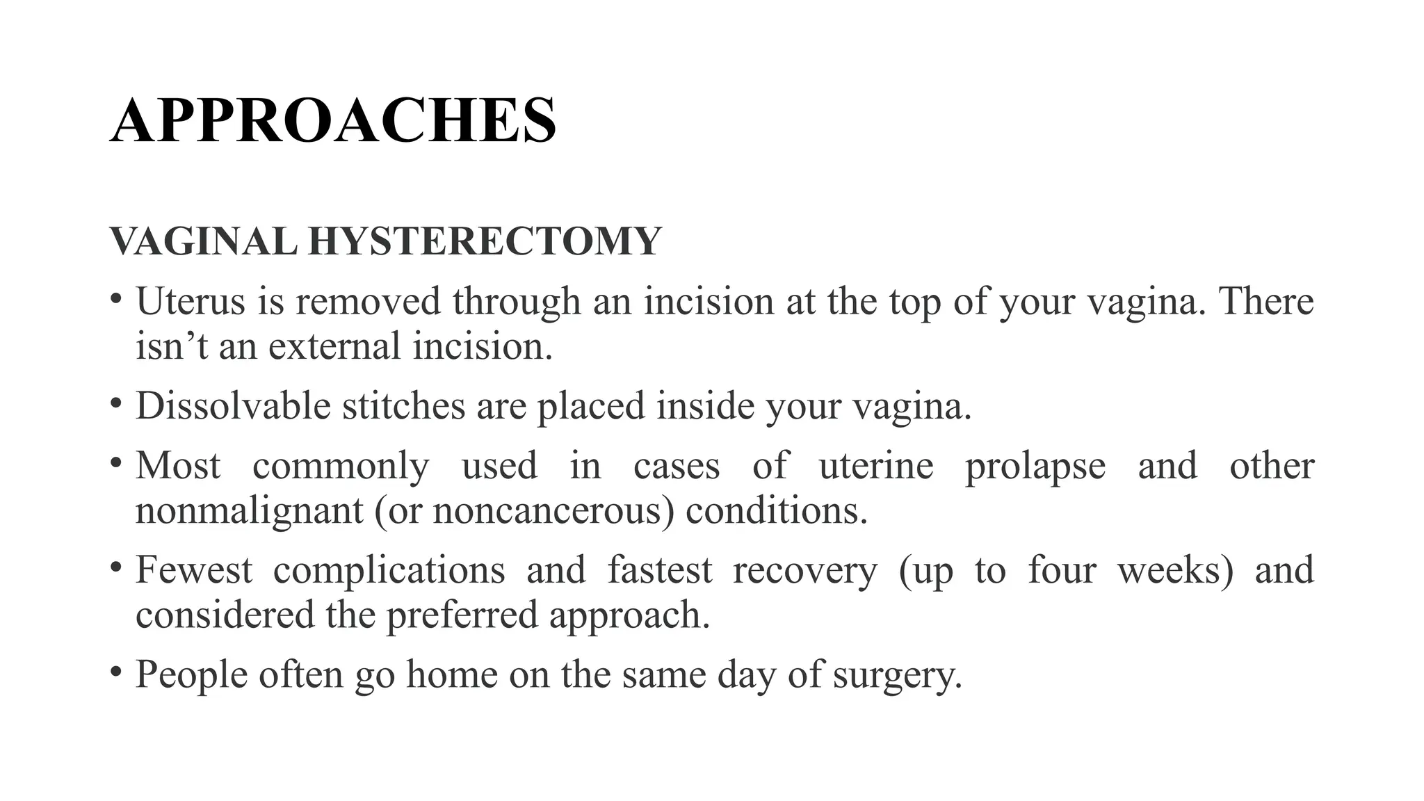 HYSTERECTOMY and it's types, indications and contraindications. | PPTX