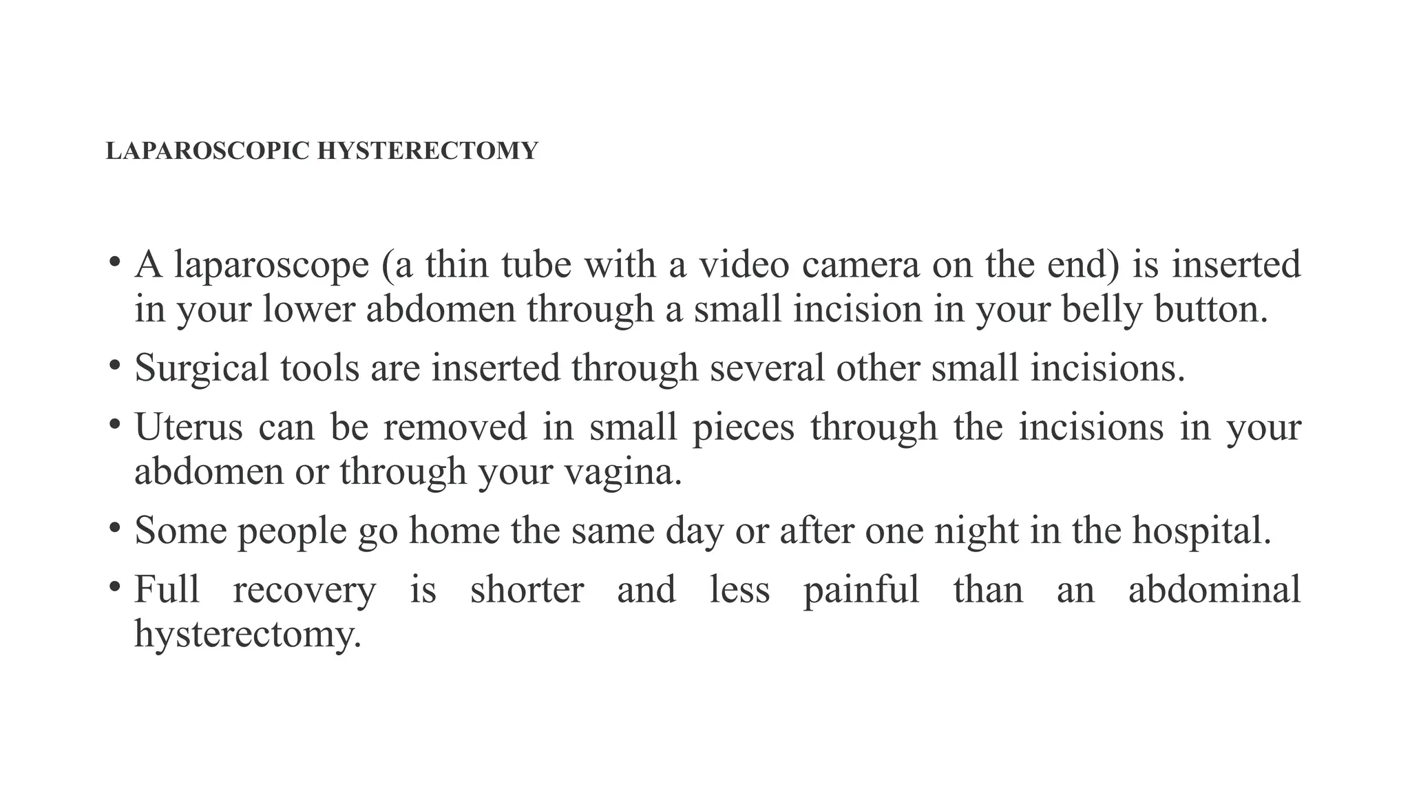 HYSTERECTOMY and it's types, indications and contraindications. | PPTX