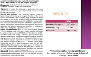 Hysterectomy past present & future | PPTX