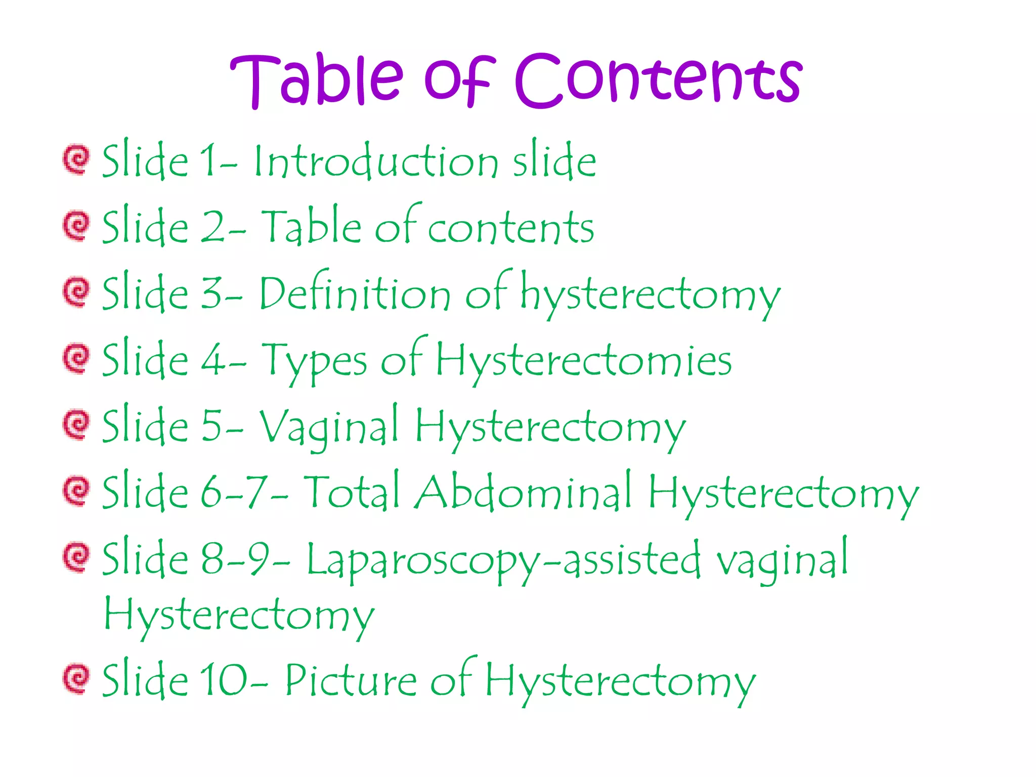 Hysterectomy Powerpoint | PPTX