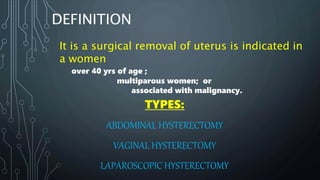 Hysterectomy simplified@ maran | PPTX