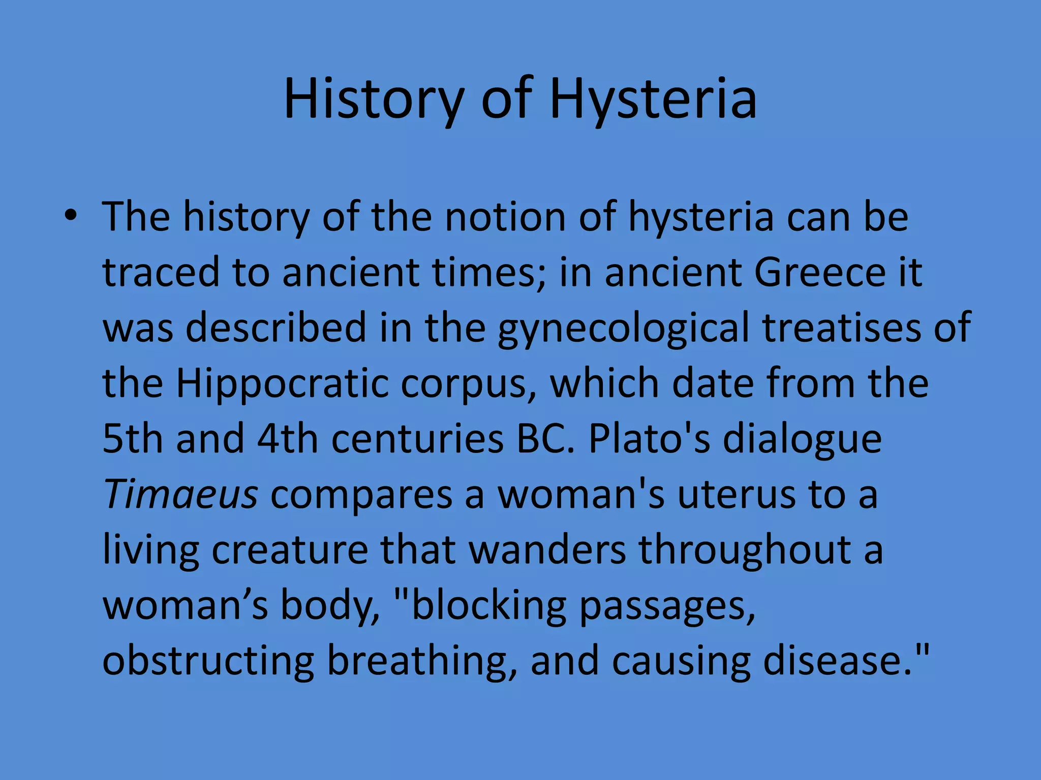 Hysteria presentation | PPTX