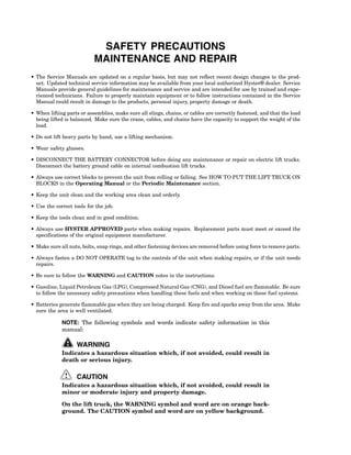 Hyster j019 (h300 hd2) forklift service repair manual | PDF