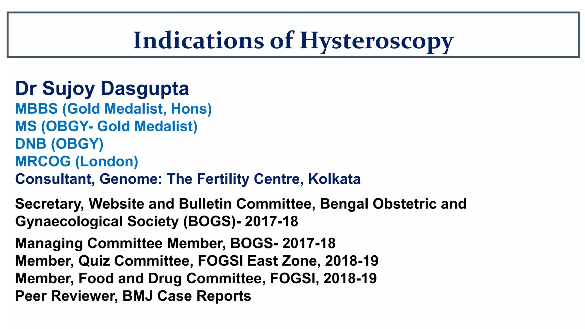 Indications of Hysteroscopy | PPTX