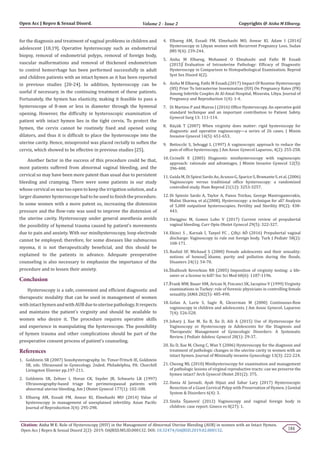 Hysteroscopy in management of AUB in women with intact hymen by ...