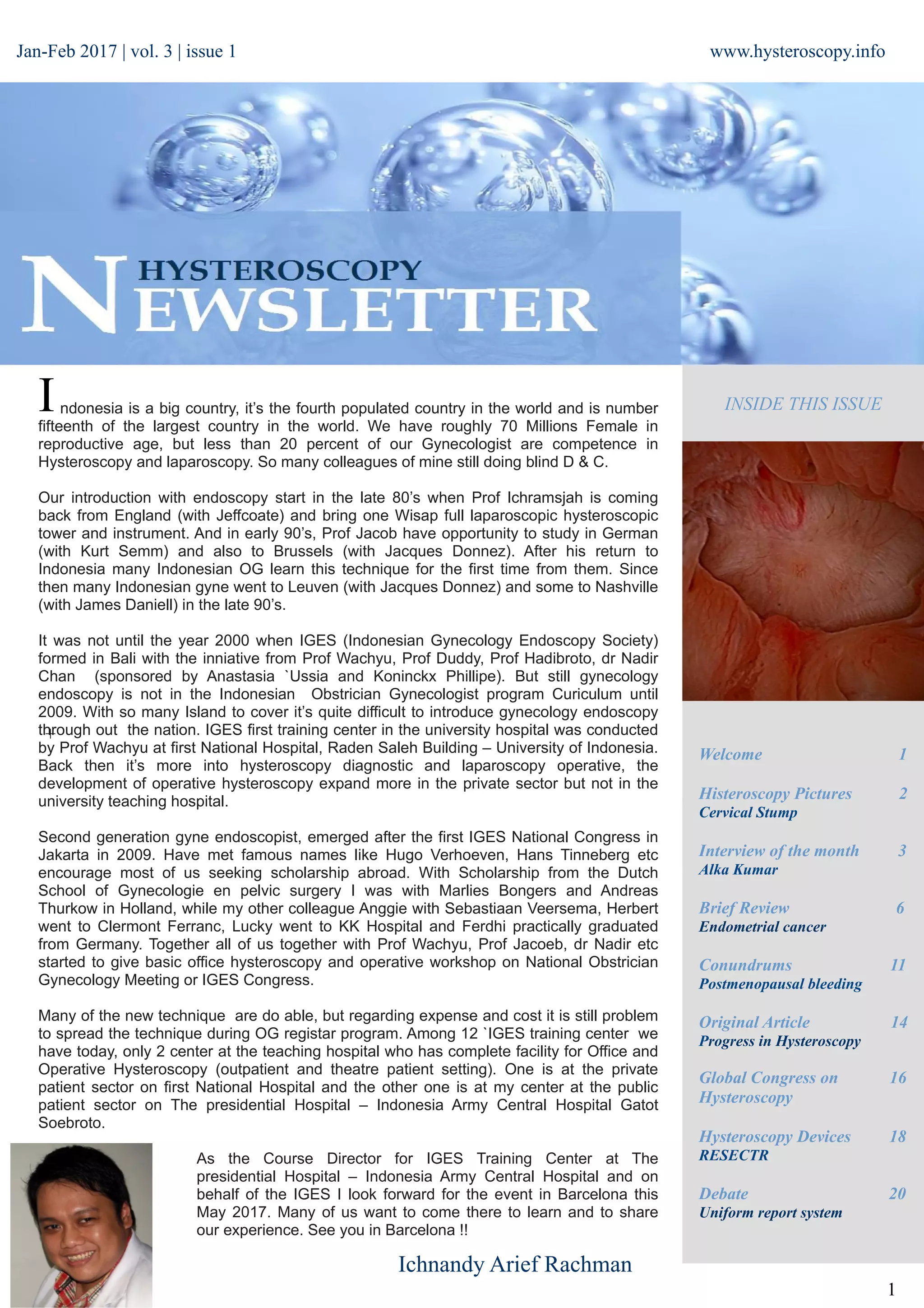 Hysteroscopy newsletter vol 3 issue 1 english | PDF