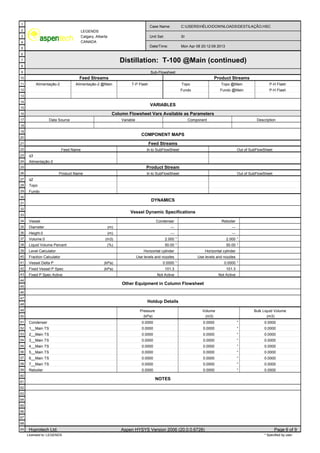 Hysys print trabalho 2 rafaela-hélio | PDF | Physics | Science