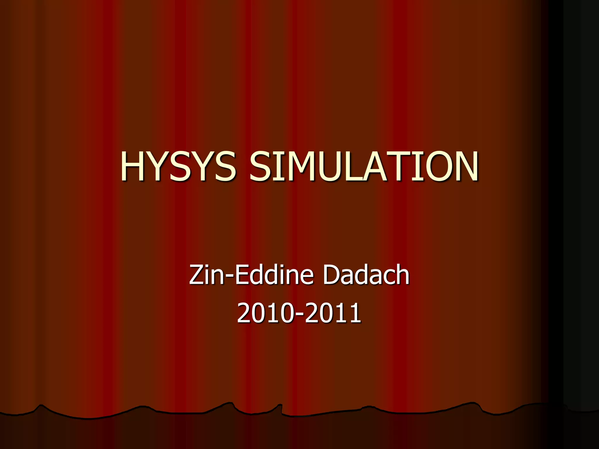Hysys simulation | PDF