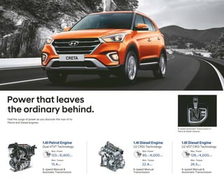 Hyundai Creta 2019 Brochure covering all the sailent features | PDF