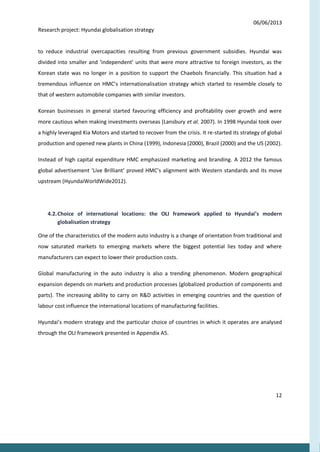 Hyundai Motors Corp. globalisation strategy (Noémie Frontère) | PDF