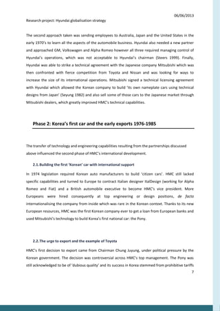 Hyundai Motors Corp. globalisation strategy (Noémie Frontère) | PDF