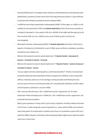 USMLE High Yield Cardiology Notes 2020 | PDF