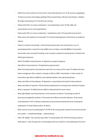 USMLE High Yield Cardiology Notes 2020 | PDF