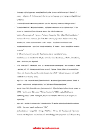 USMLE High Yield Cardiology Notes 2020 | PDF