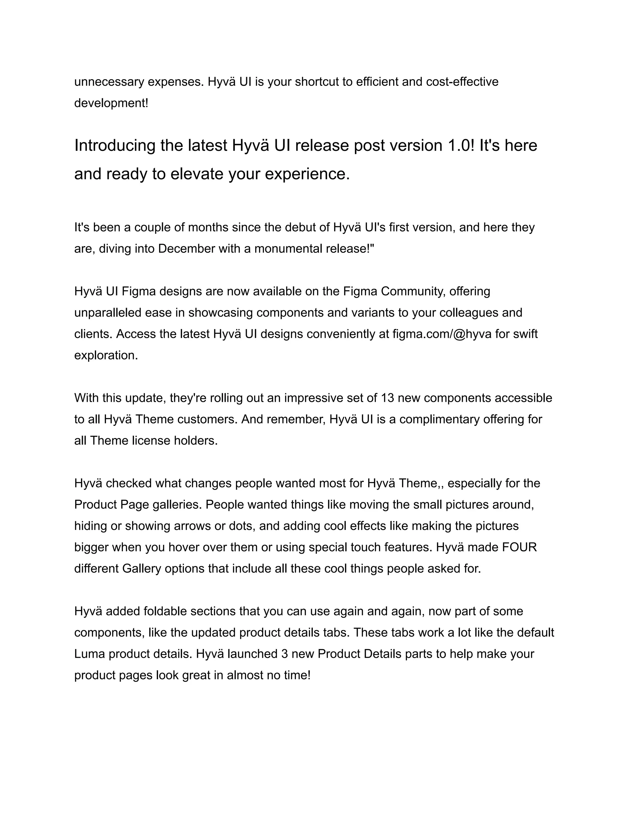 Hyvä UI Version 2.1.0 Is Out With New Features And UI Layout | PDF