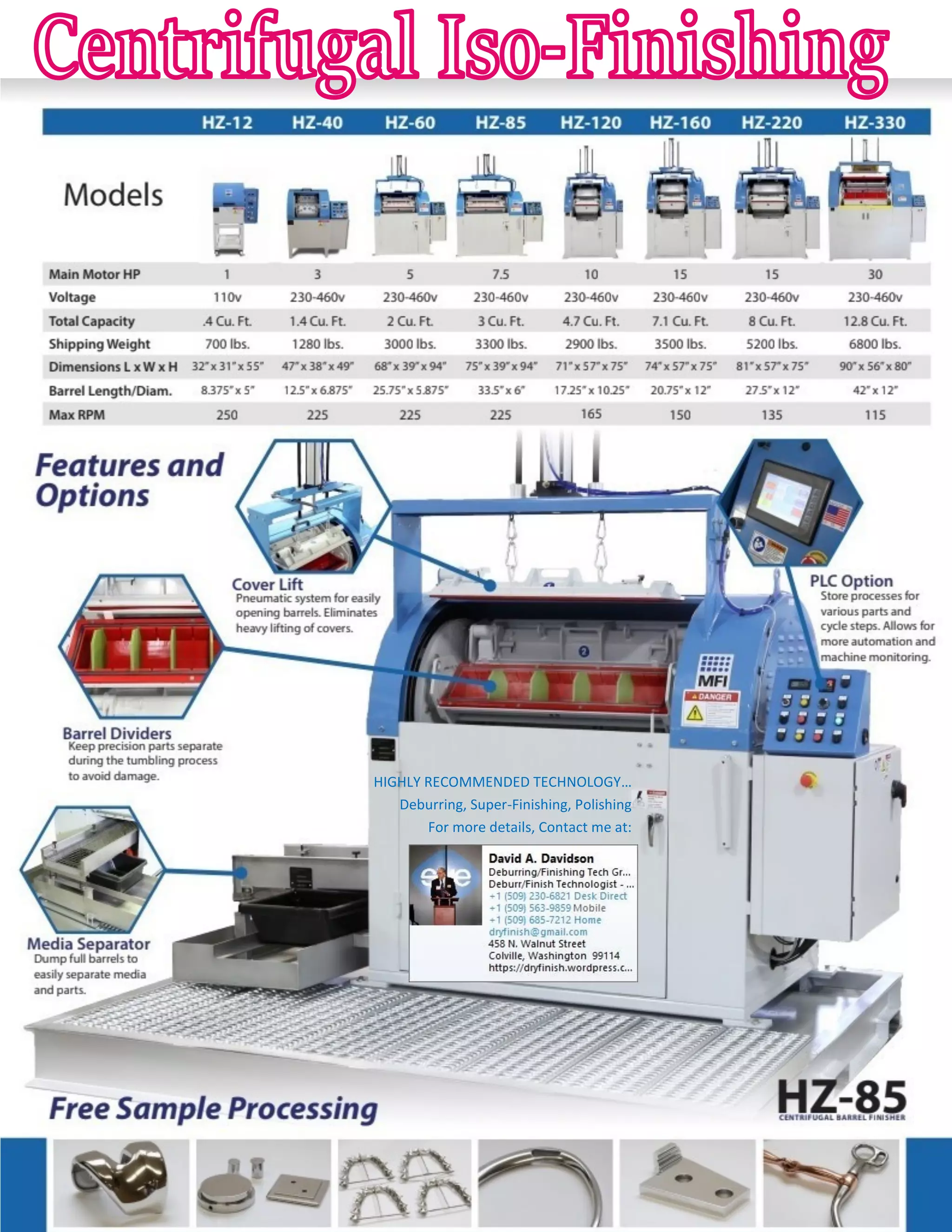 Centrifugal Iso-Finishing Equipment | PDF
