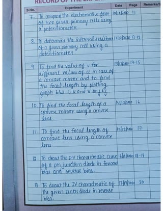 Cbse Class 12 Physics practical file/record 2021-22 | PDF